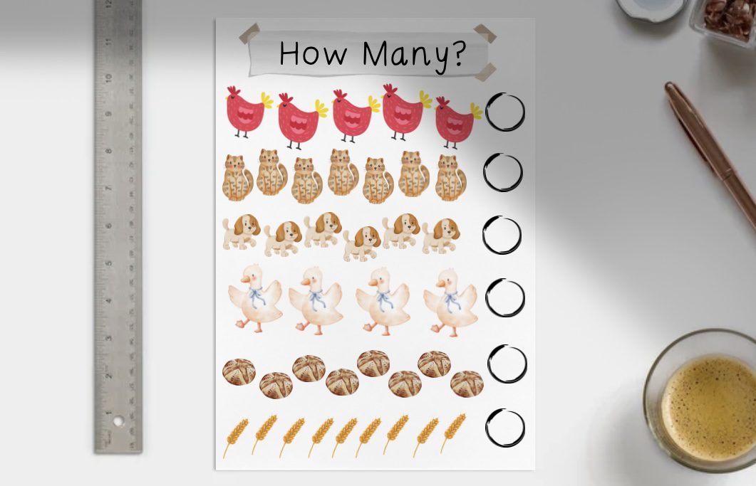 Little Red Hen - Counting Sheet - Miss E's Early Years